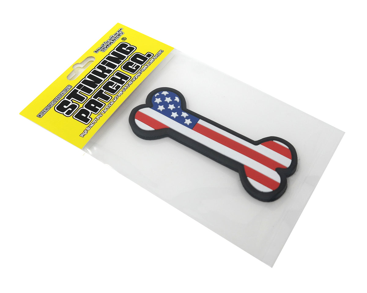American Flag Dog Bone PVC Rubber Funny Tactical Hook and Loop Patch f – Stinking Patch Co.
