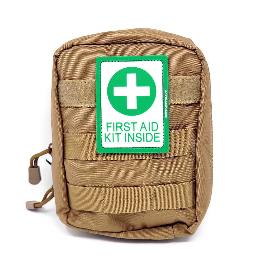 First Aid Kit Inside - Green - PVC Hook and Loop Patch – Stinking Patch Co.