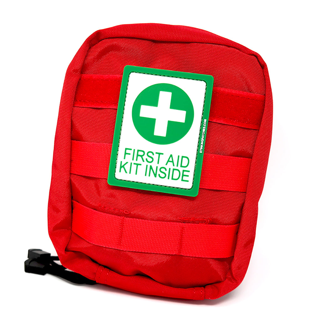 First Aid Kit Inside - Green - PVC Hook and Loop Patch – Stinking Patch Co.