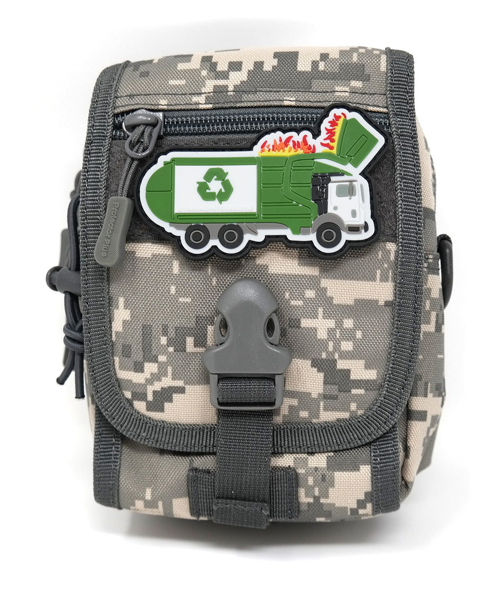 Garbage Truck Dumpster Fire PVC Patch | Recycle | PVC Rubber Funny Tac – Stinking Patch Co.